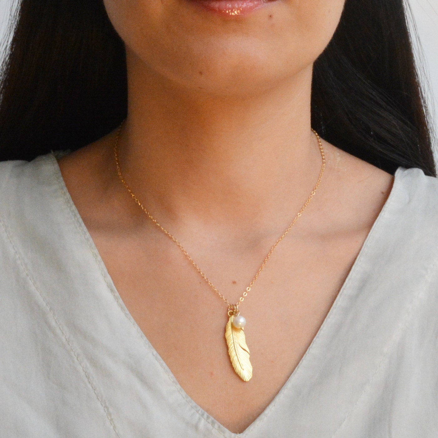 Feather Necklace, Long Necklace,gold Necklace,gold Feather,layered ...
