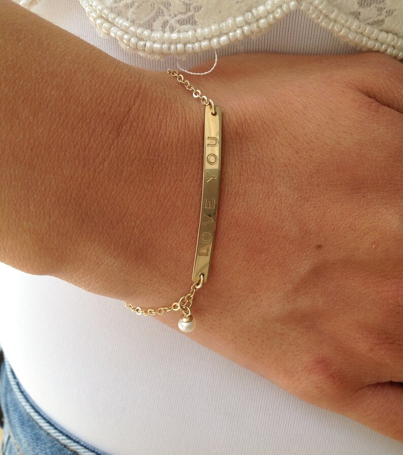 Bar Bracelet Nameplate Bracelet Personalized Bar Bracelet - Etsy