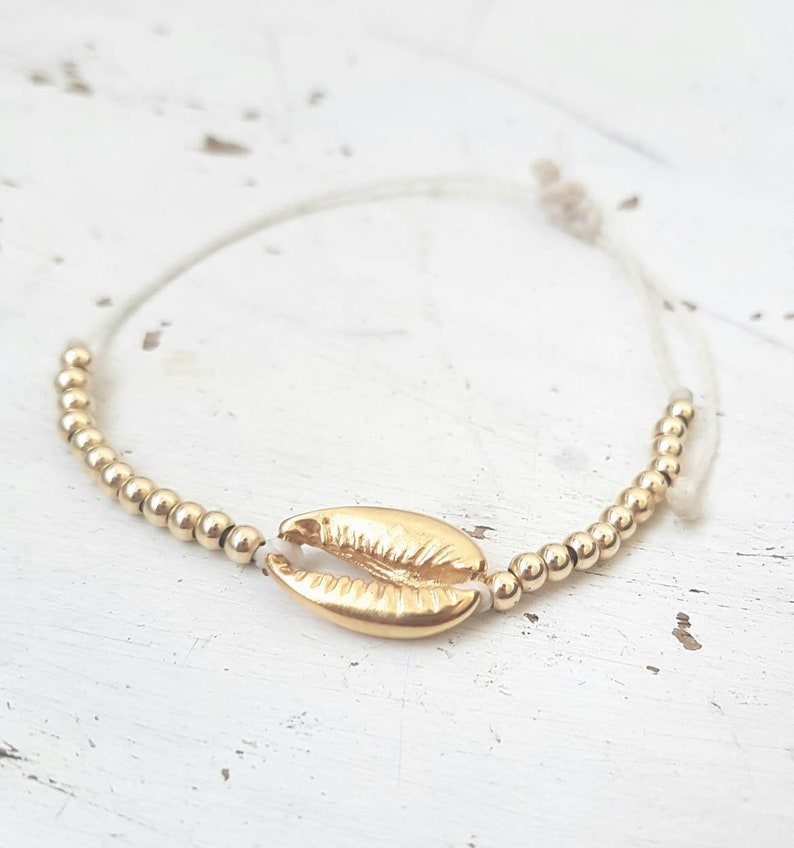 Shell Bracelet, Cowrie Shell Bracelet, Gold Shell Bracelet,beach ...