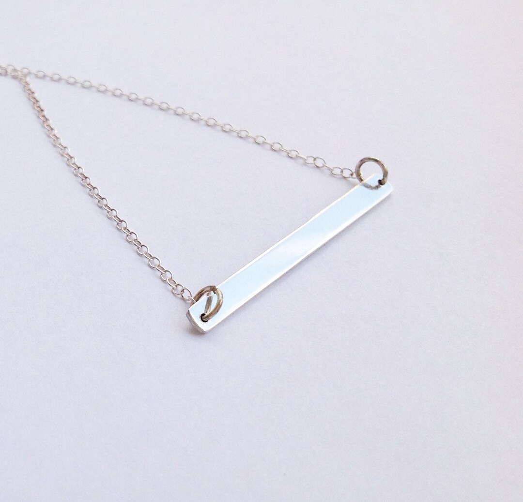 Silver Bar Necklace,dainty Necklace,sterling Silver Necklace,choker ...