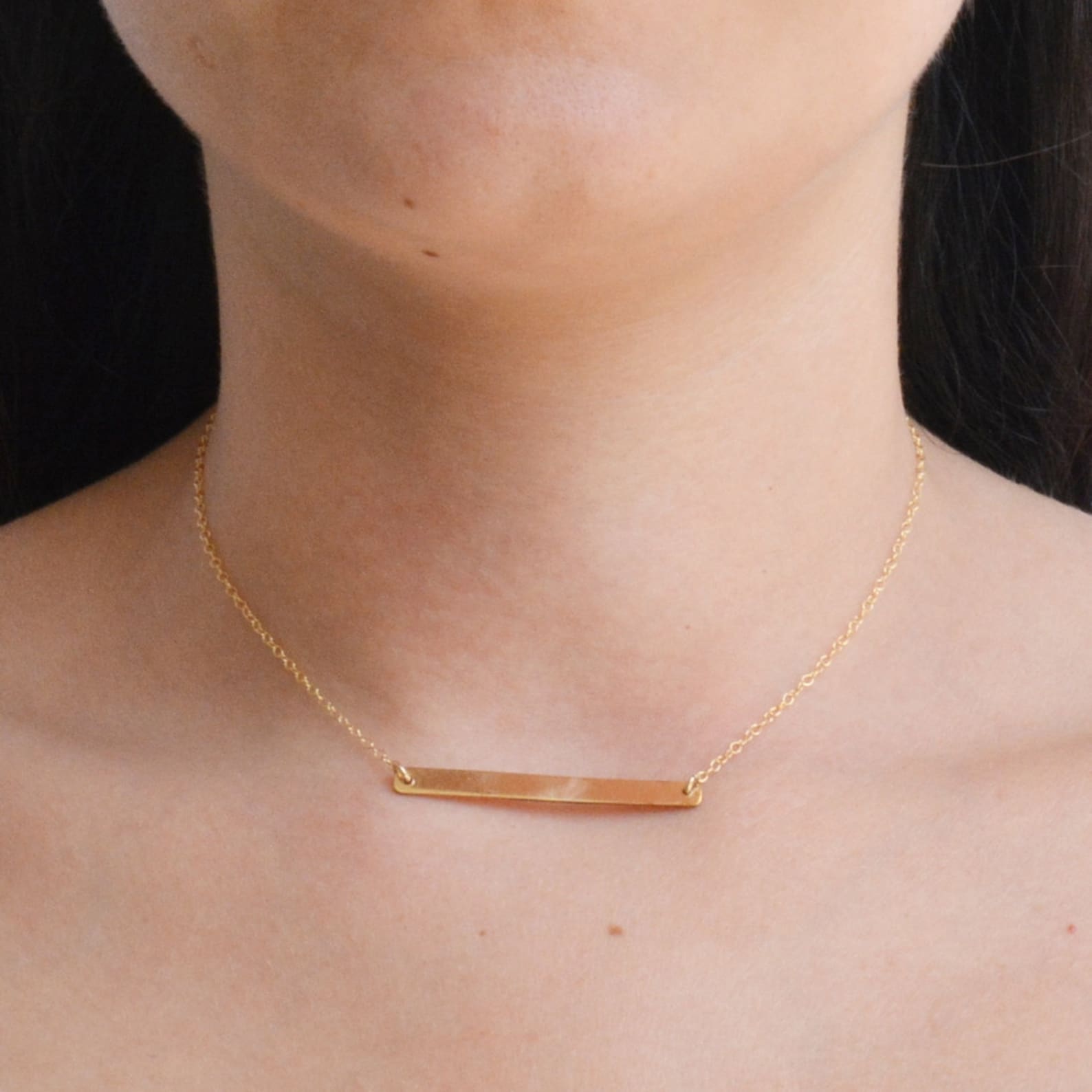 Dainty Necklace Dainty Gold Necklacegold Bar - Etsy