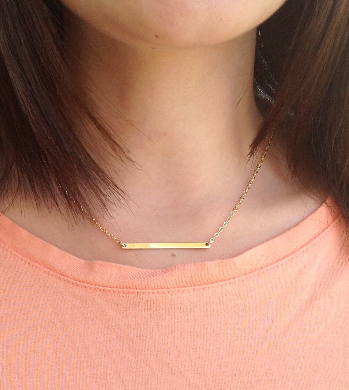 Gold Bar Necklacepersonalized Gift Necklace gold Filled - Etsy