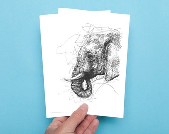 Elephant Pen Drawing Ink Art - Etsy