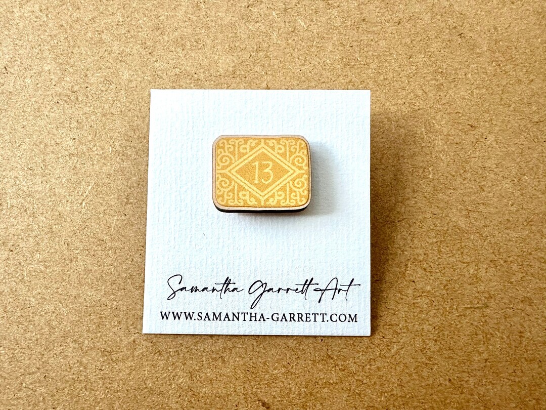Wooden Pin Badge 13 Custard Cream, Gift, Lapel Pin, Birthday, Jacket ...