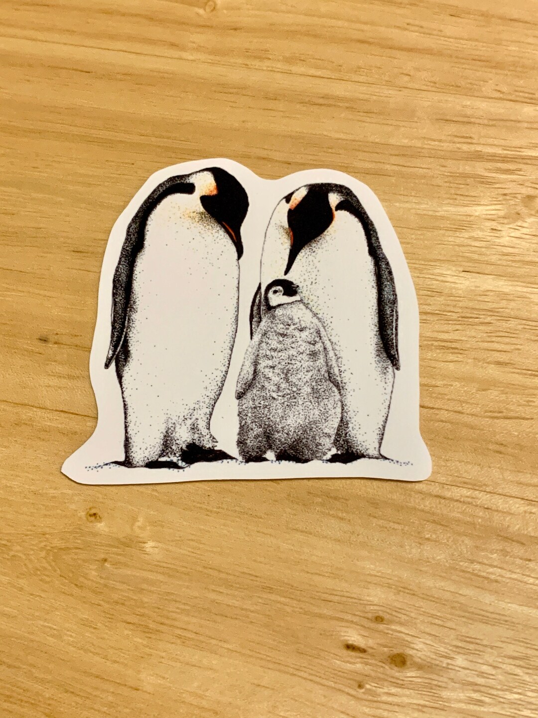 Vinyl Printed Penguin Family Illustration Sticker, Drawing, Wildlife ...