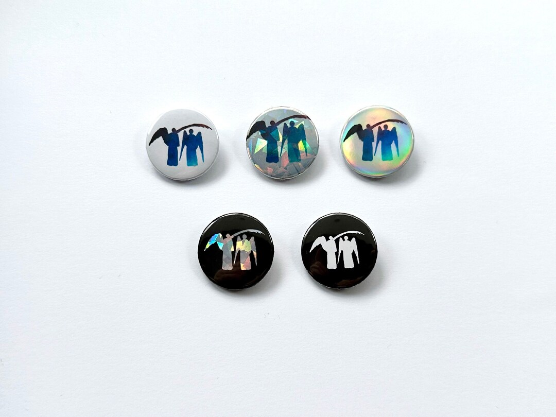 Button Pin Badge, Good Omens Inspired, Gift, Pin Badge, Holographic ...