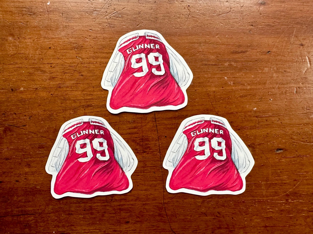 Vinyl Printed Stickers, Gunnersaurus Arsenal Mascot Shirt Drawing, Gift ...