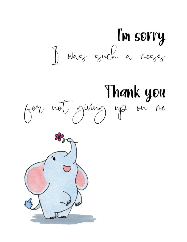 Apology Card - Thanks for Not Giving up on Me - Etsy
