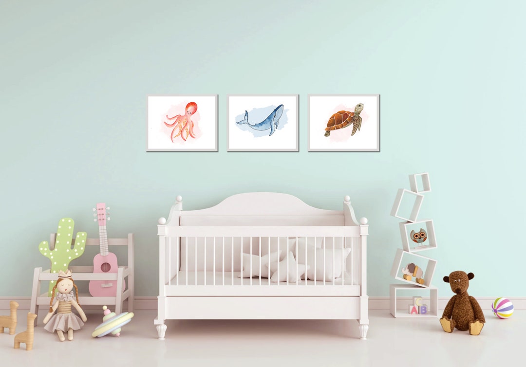 Sea Creatures Wall Art, Nursery Decor - Etsy