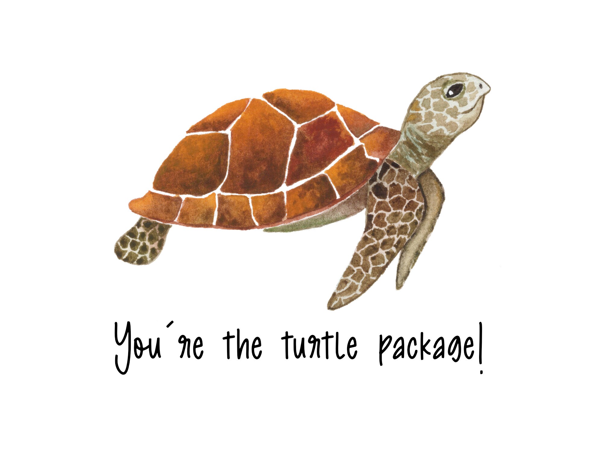 Punny Appreciation Card Zen Turtle - Etsy