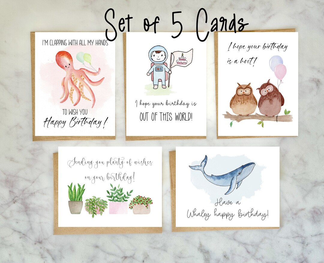 Happy Birthday Cards - Value Bundle (pack of 5) - Etsy
