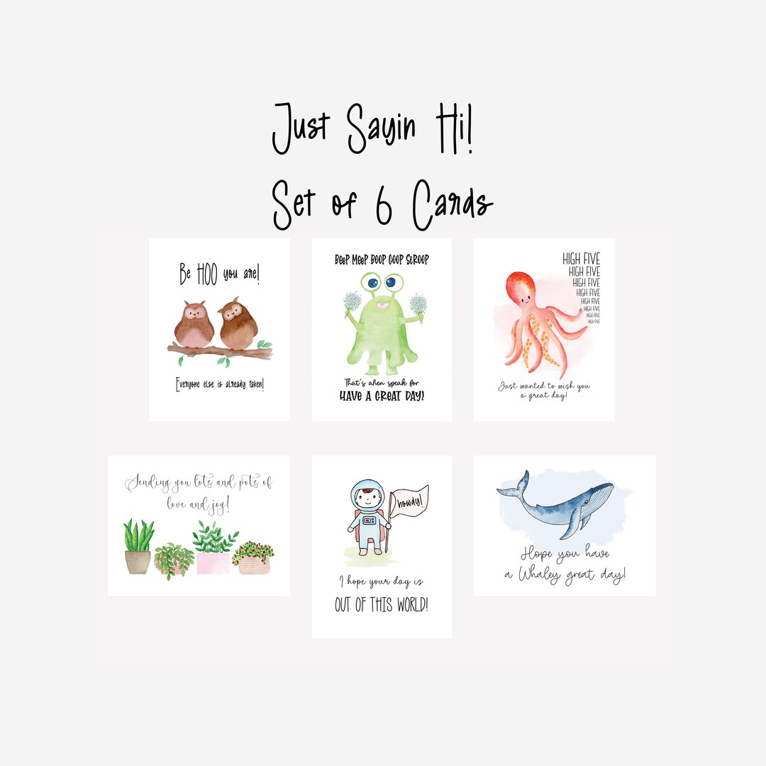 Just Saying HI! - Greeting Card Value Bundle (set of 6) - Etsy