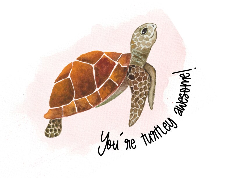 Punny Appreciation Card Zen Turtle - Etsy