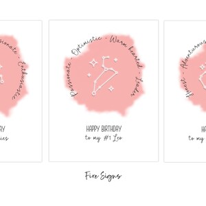 Zodiac Sign Birthday Greeting Card - Etsy