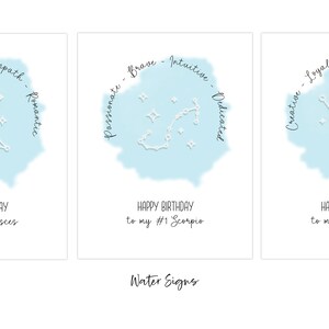 Zodiac Sign Birthday Greeting Card - Etsy