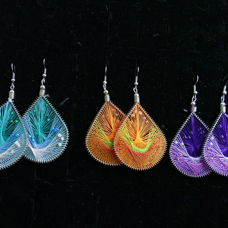 Thread Earrings - Etsy