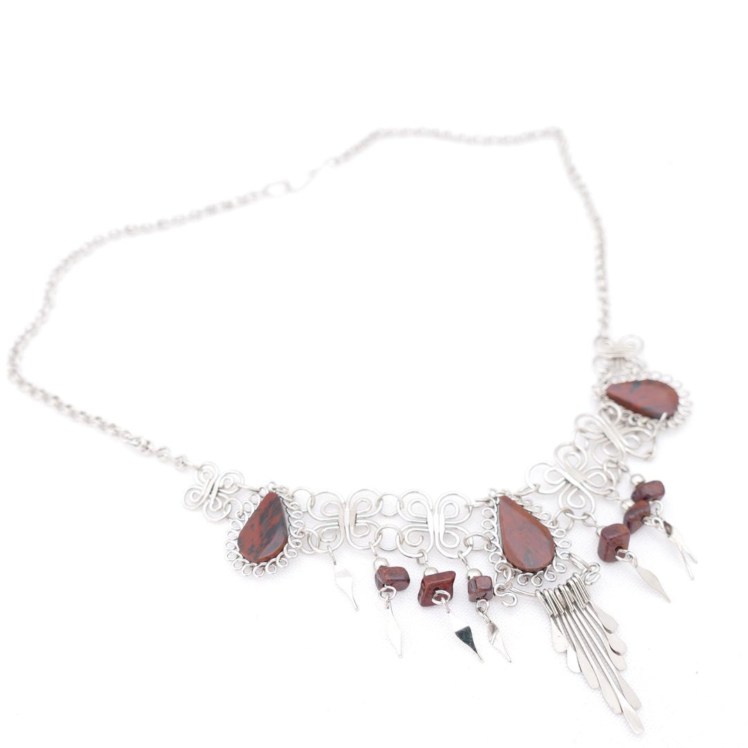Brown Vintage Necklace Vintage Jewelry Peruvian Boho Necklace Peruvian ...