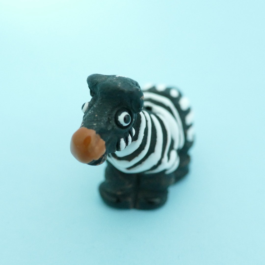 Cute Zebra Figurines Adorable Miniature Ceramic Zebra Hand Painted ...
