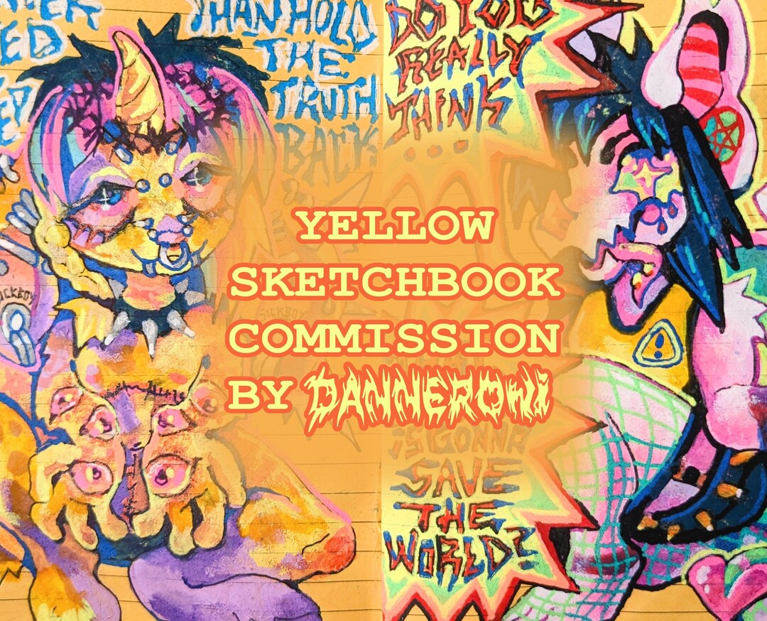 CUSTOM Yellow Sketchbook Page by Danneroni - Etsy