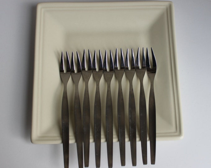 Vintage 9 Stainless Cocktail Forks Modern Design Stainless - Etsy