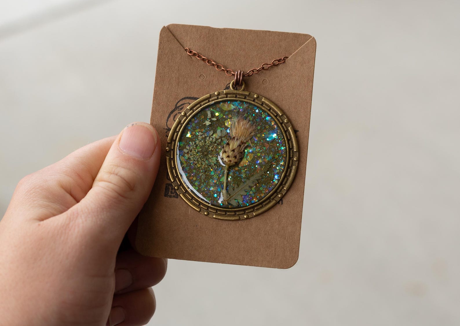 Pressed Wildflower Resin Pendant Necklace - Etsy