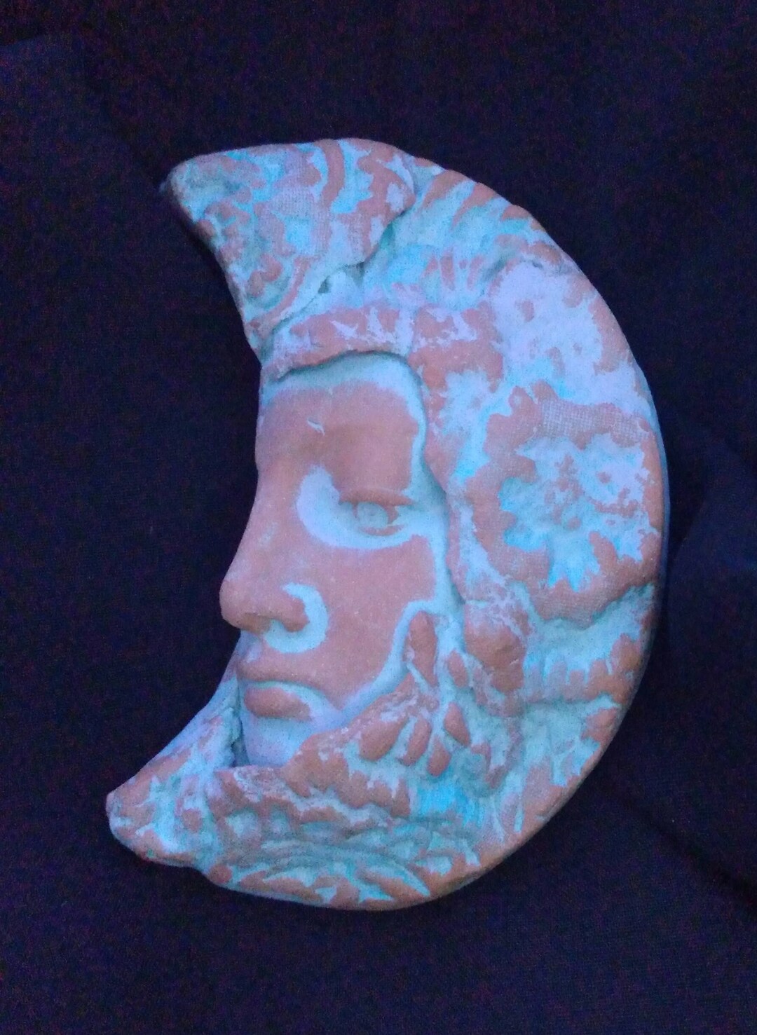 Sacred Faces - Ornate Terracotta Face for Altars Mixed Media Beading ...