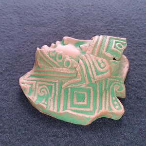 Sacred Faces - Ornate Terracotta Face for Altars Mixed Media Beading ...