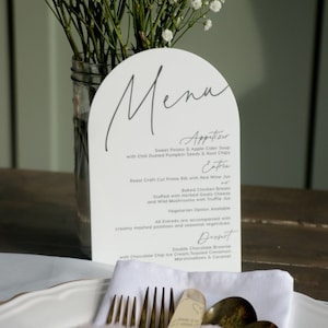 Acrylic Double Sided Table Card Menu | Wedding Menu, Acrylic Wedding ...