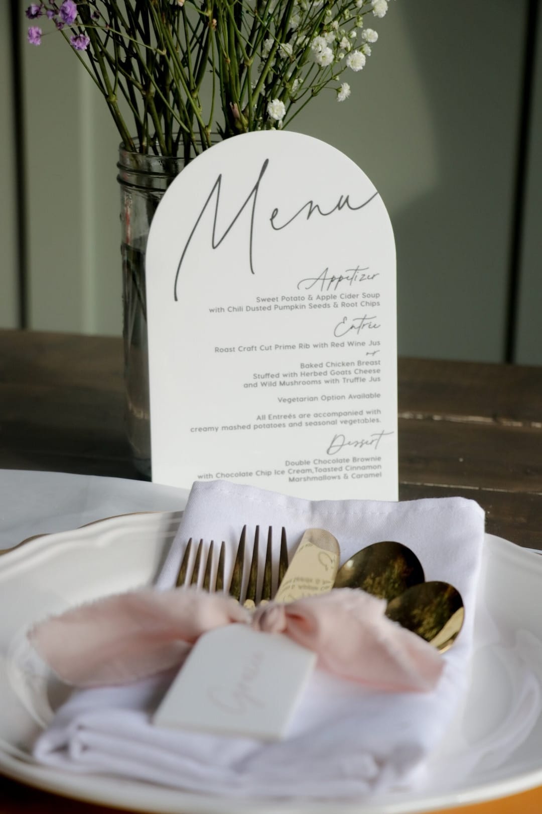 Acrylic Double Sided Table Card Menu | Wedding Menu, Acrylic Wedding ...