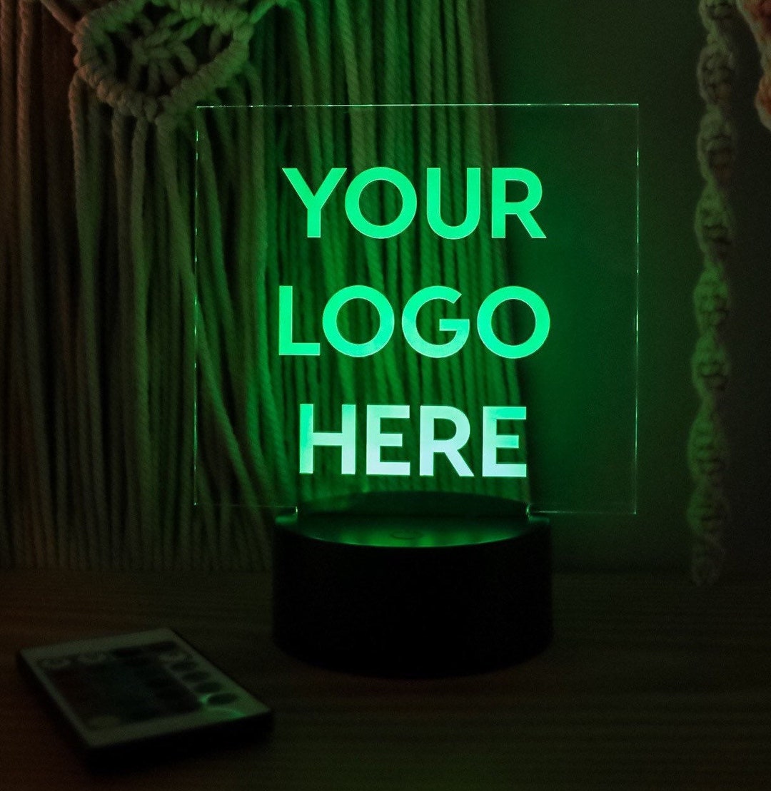Custom Logo LED Light | Custom Light, Night Light, Business Decor ...