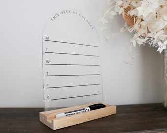 Acrylic Weekly Desk Calendar - Etsy