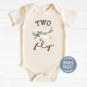 Two Fly Birthday Shirt: Toddler Airplane 2nd Birthday Crewneck - Etsy