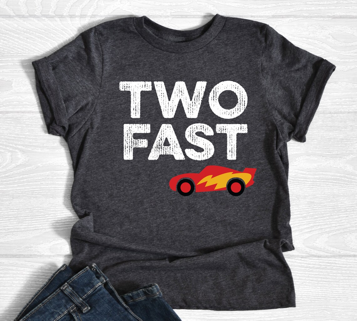 TWO FAST Race Car Birthday Shirt 2nd Birthday Racing - Etsy