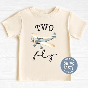 Two Fly Birthday Shirt: Toddler Airplane 2nd Birthday Crewneck - Etsy