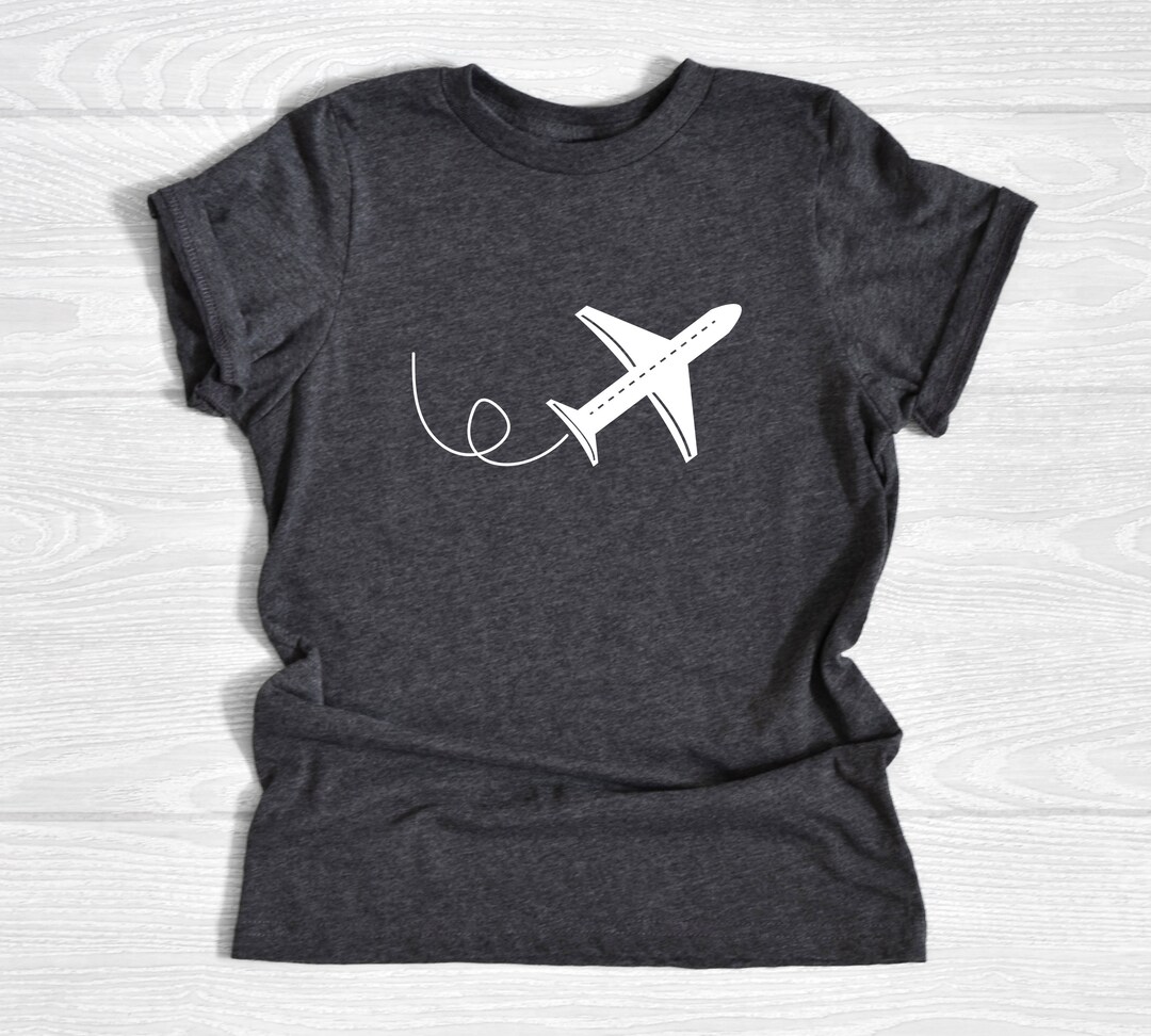 Youth and Adult Airplane Shirt, Vacation Shirt, White on Airplane Shirt ...