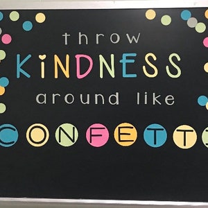 Throw Kindness Around Like Confetti | Bulletin Board Cutouts Decor - Etsy