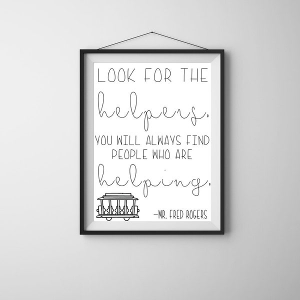 “look for the Helpers” Mr Rogers - Etsy