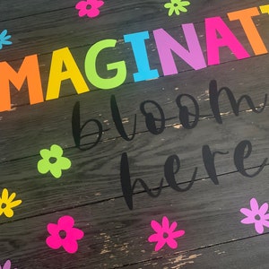 Imagination Blooms Here | Bulletin Board Cutout Decor - Etsy