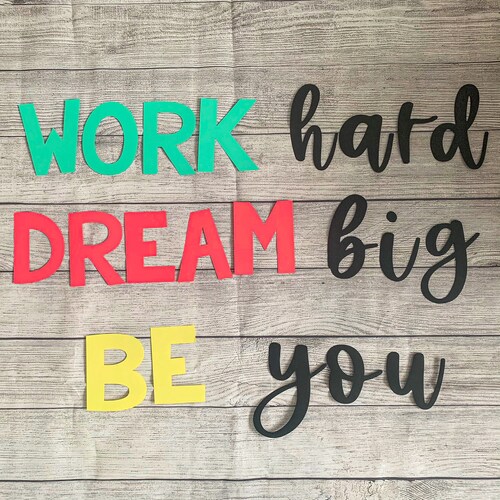 Work Hard. Dream Big. Be You. Bulletin Board Cut Out - Etsy