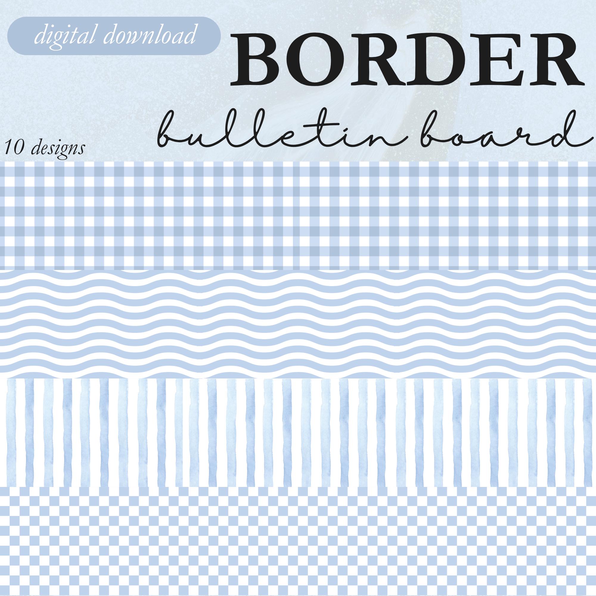 Soft Blue and White Bulletin Board Borders - Digital Download - Etsy