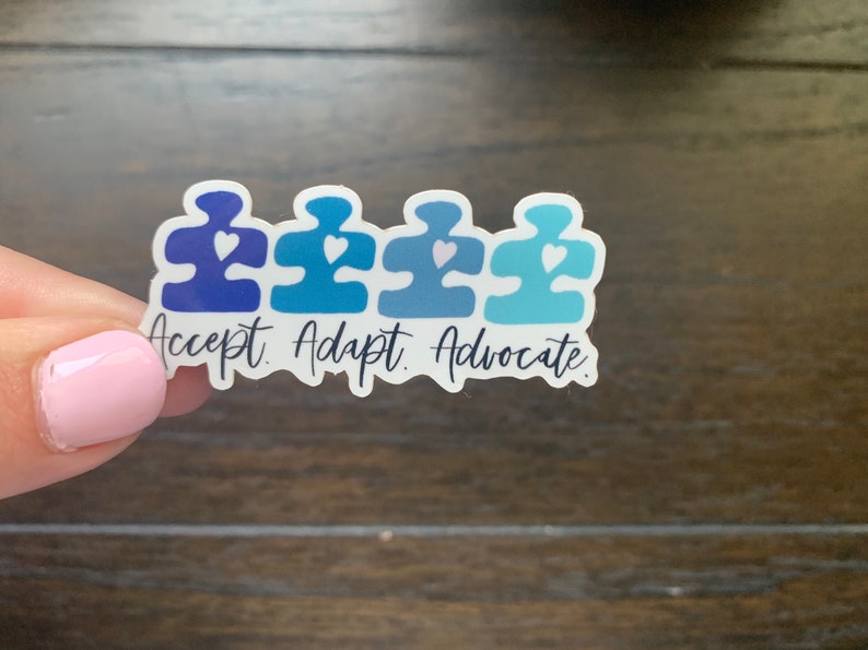 Accept. Adapt. Advocate Puzzle Piece Sticker - Etsy