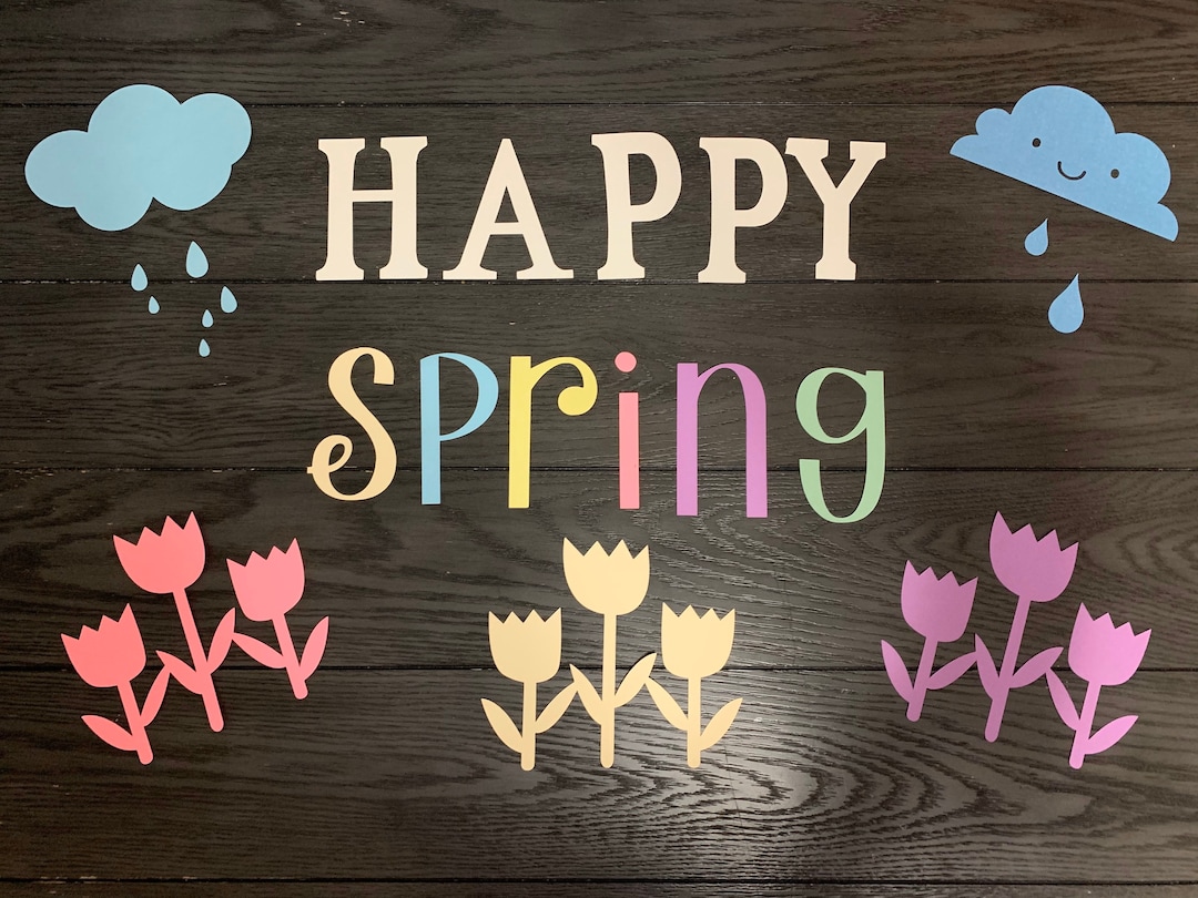 Happy Spring | Bulletin Board Cut Out - Etsy