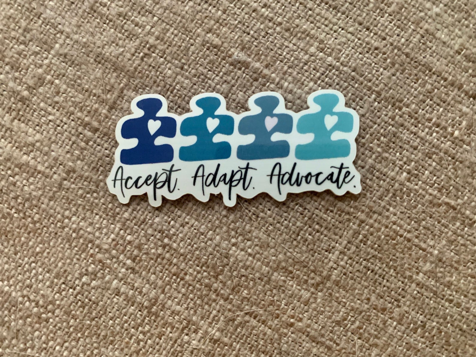 Accept. Adapt. Advocate Puzzle Piece Sticker - Etsy