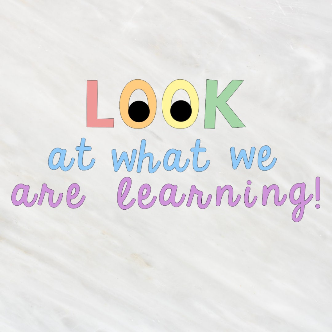 LOOK at What We Are Learning | Bulletin Board Cutouts Decor - Etsy