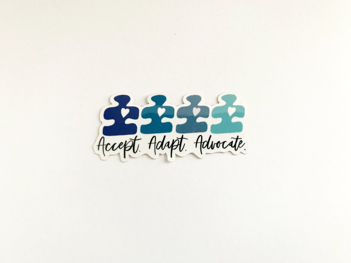 Accept. Adapt. Advocate Puzzle Piece Sticker - Etsy