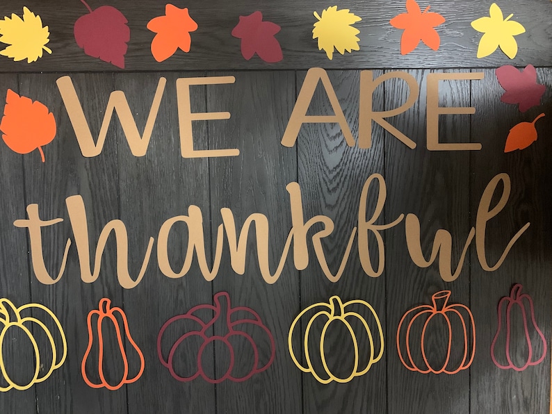 We Are Thankful Bulletin Board Cutouts Decor | Etsy