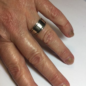 Vintage Ed Levin Sterling Silver Band Ring-early Double Lined Slight ...