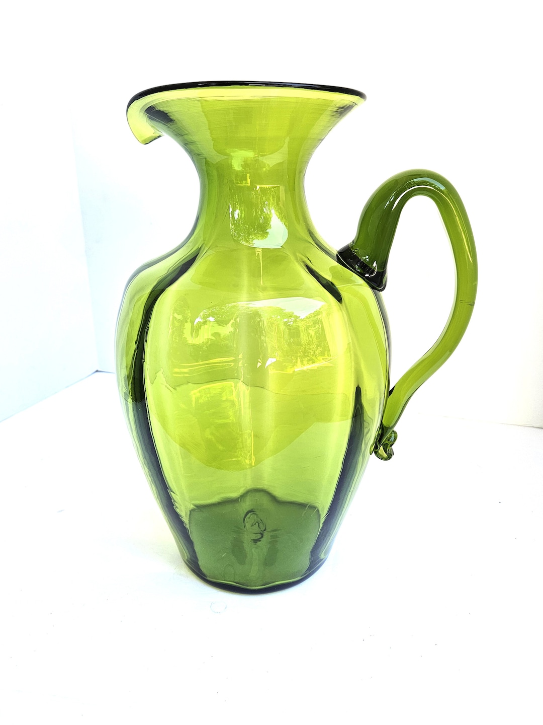 Large Green Blenko Pitcher Vase 13.5 Inches Tall - Etsy
