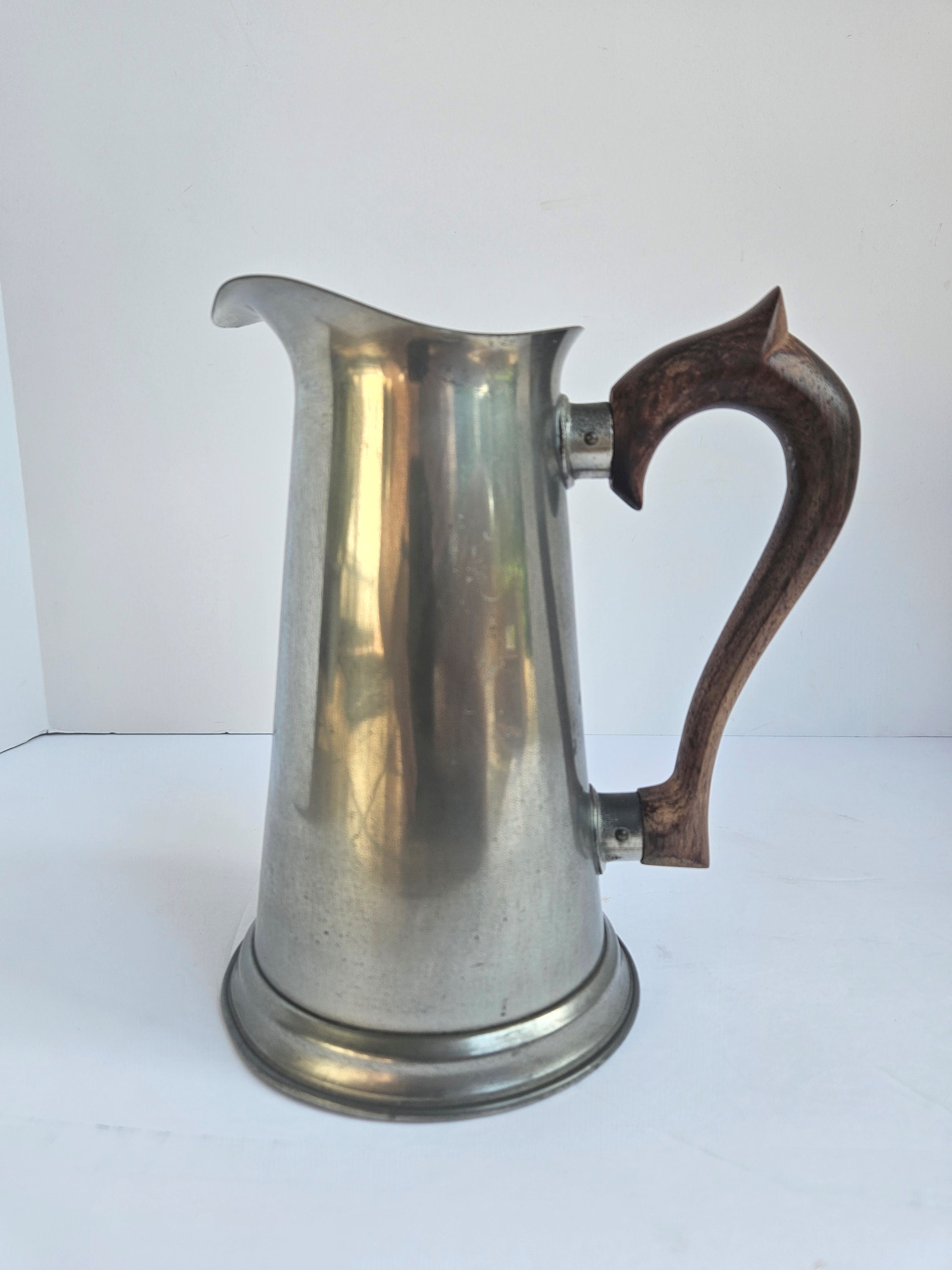 Stieff Pewter Tankard or Stein Like Pitcher With Curvy Wood Handle - Etsy