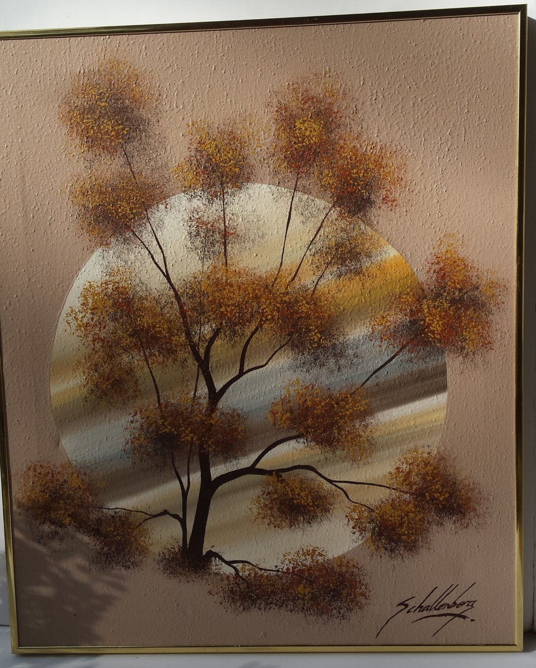Original Signed Roy Schallenberg Painting of a Tree in a Sunset - Etsy